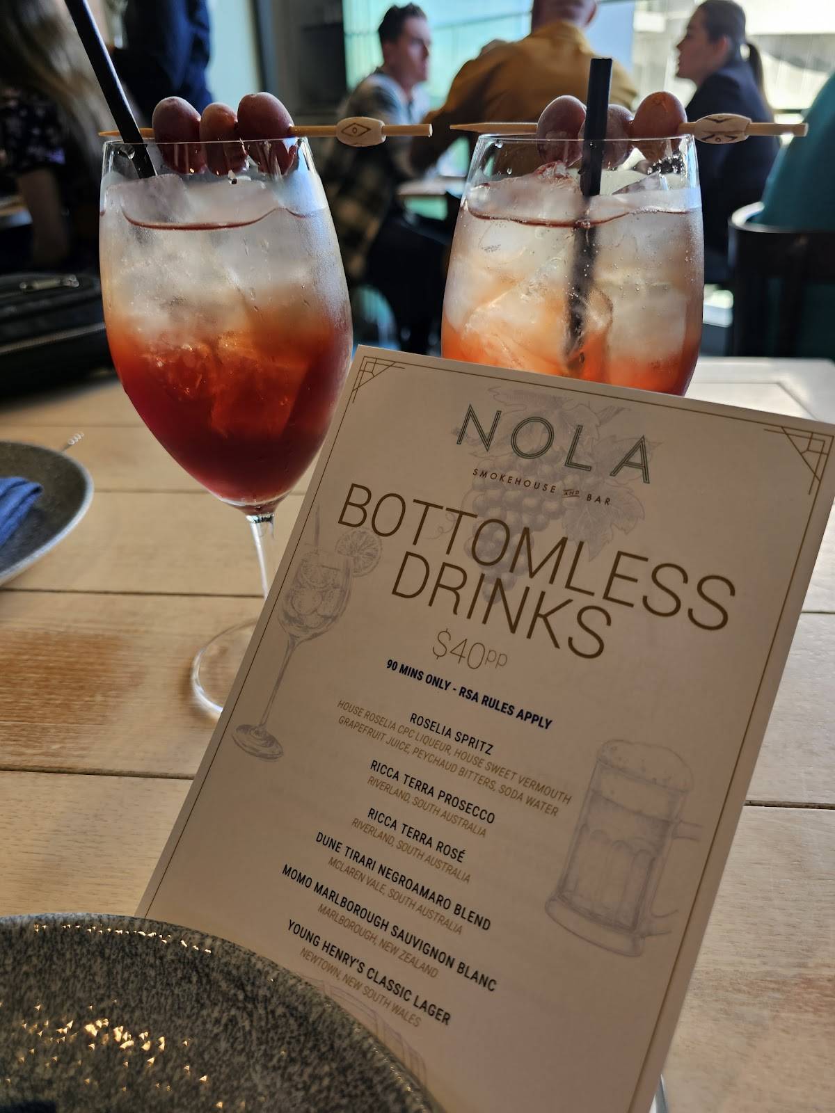 Menu at NOLA Smokehouse and Bar - Barangaroo, Barangaroo