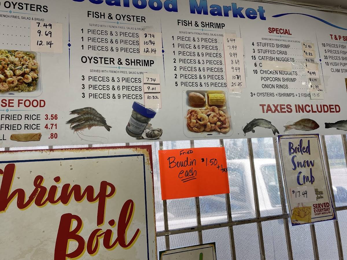 Menu at T.P. Seafood restaurant, Houston