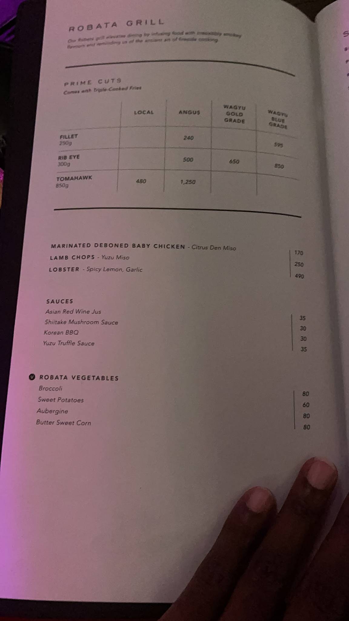 Menu at TANG Asian Luxury Restaurant & Bar, Sandton