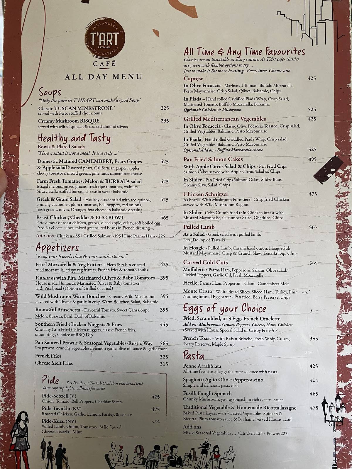 Menu at T'ART Cafe, Bengaluru, Unit 104