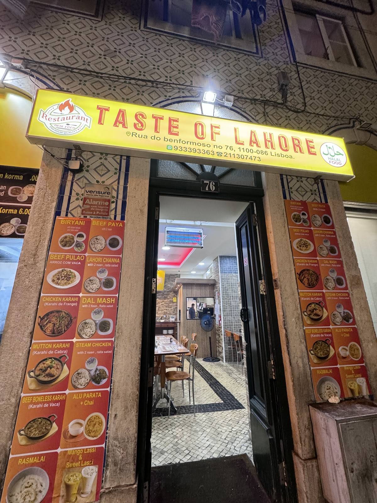 Menu em TASTE OF LAHORE restaurante, Lisboa