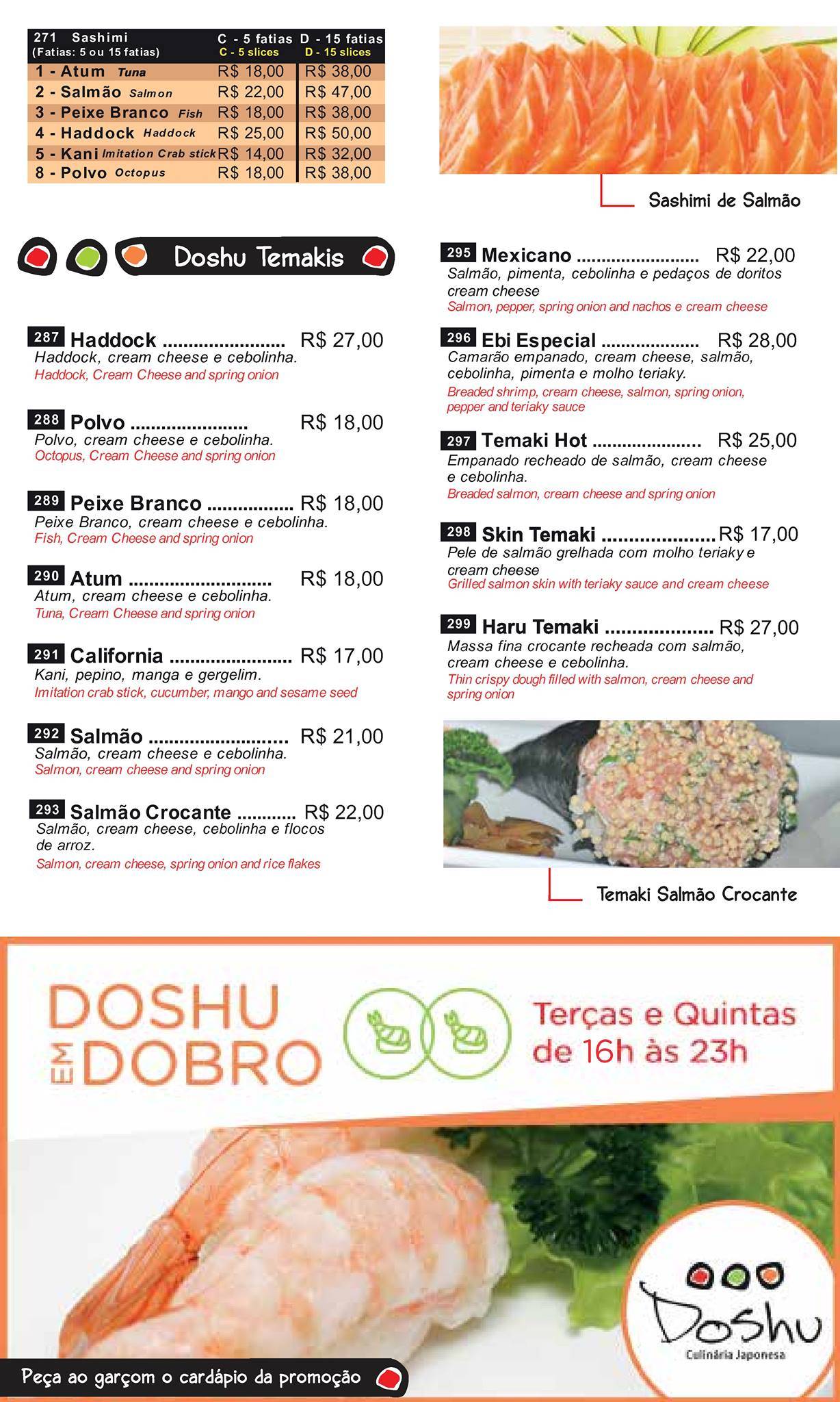 Menu em TOCHI Culinária Oriental restaurante, Vitoria
