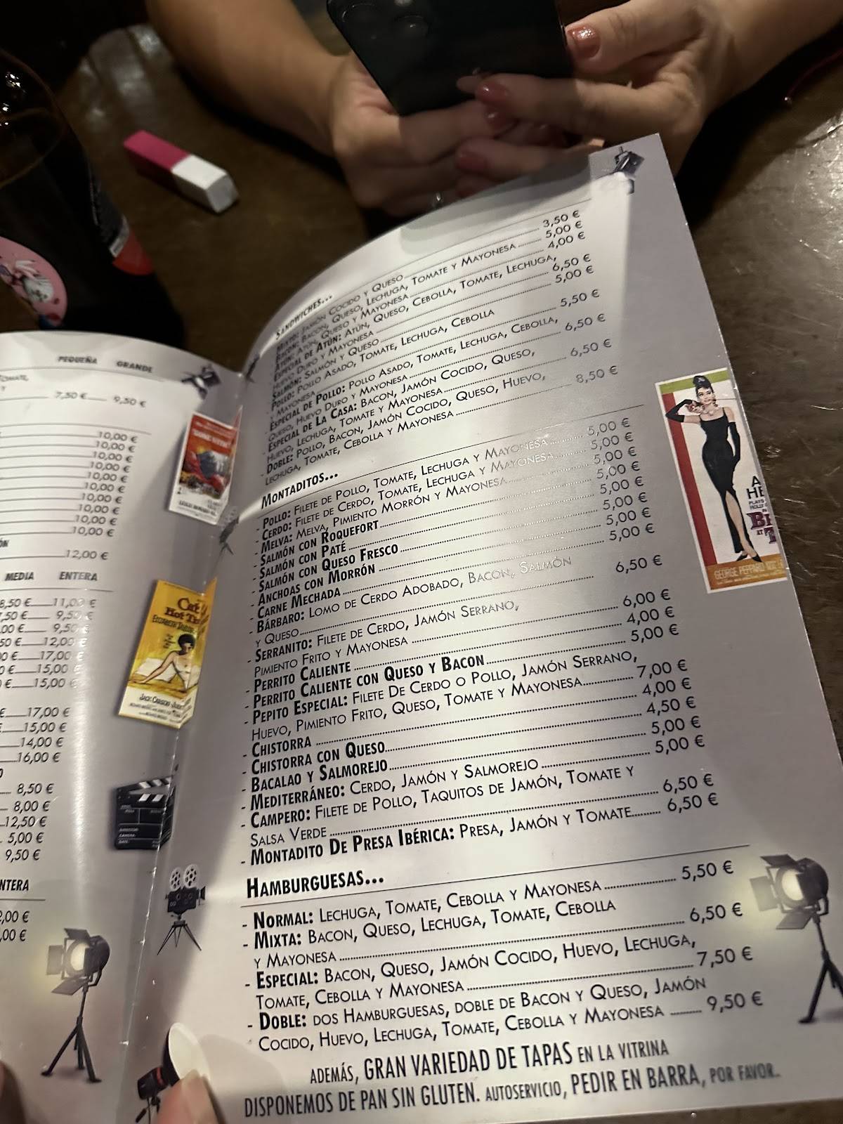 Carta de Taberna Barbarroja, Sanlúcar de Barrameda
