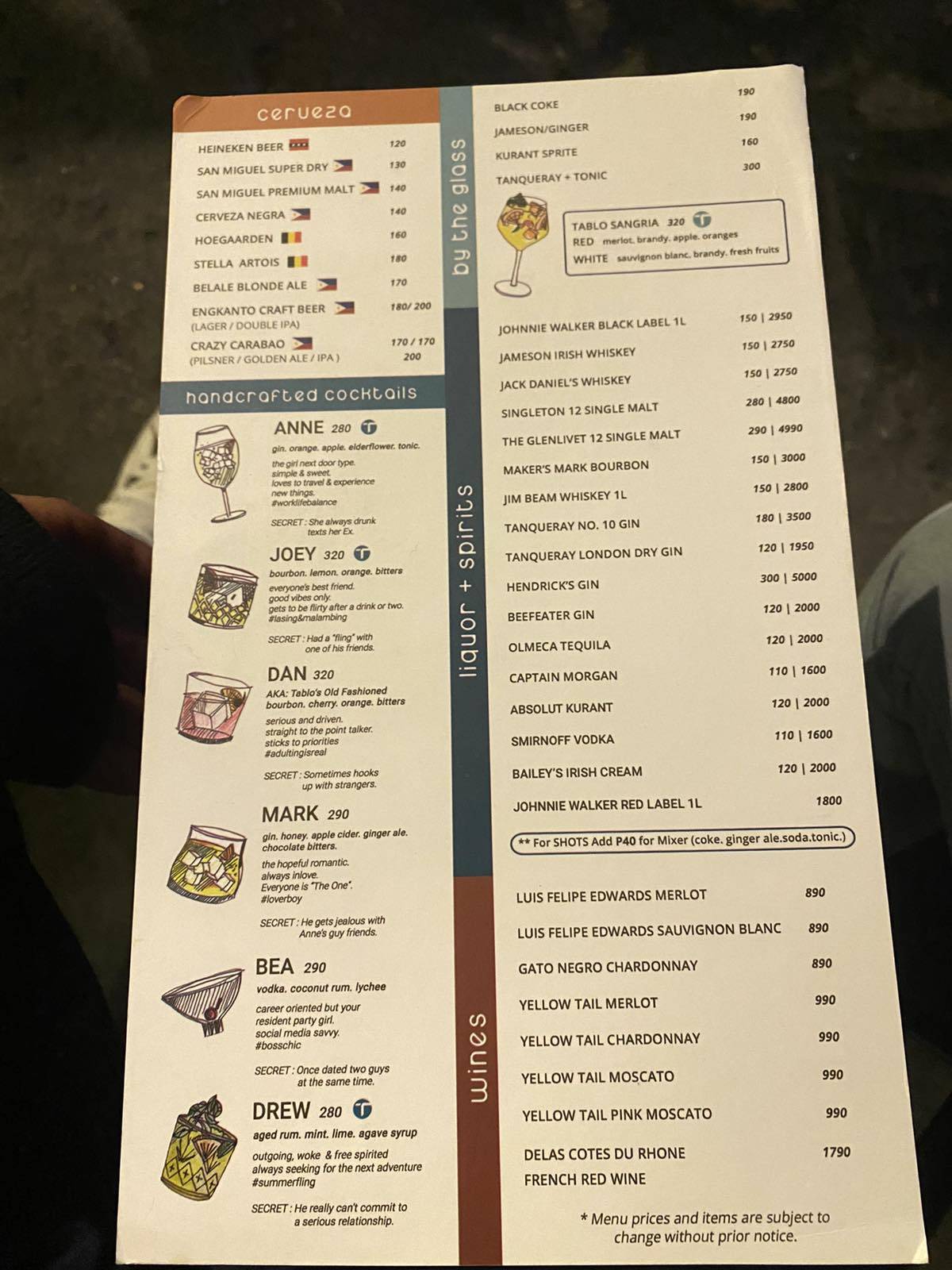 Menu at Tablo Kitchen x Cafe Timog QC, Quezon City