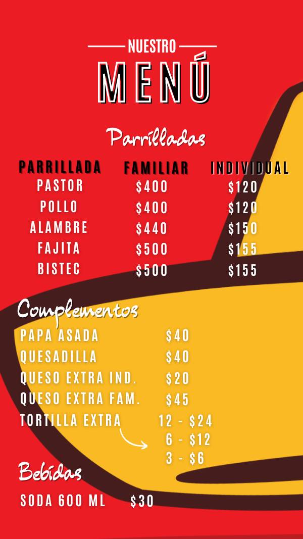 Menu at Taco H restaurant, Ciudad Juarez, C. Eduarda Barbachano 2431