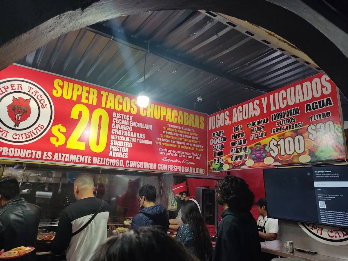Carta del restaurante Tacos Chupacabras, Ciudad del México, Av. Río ...
