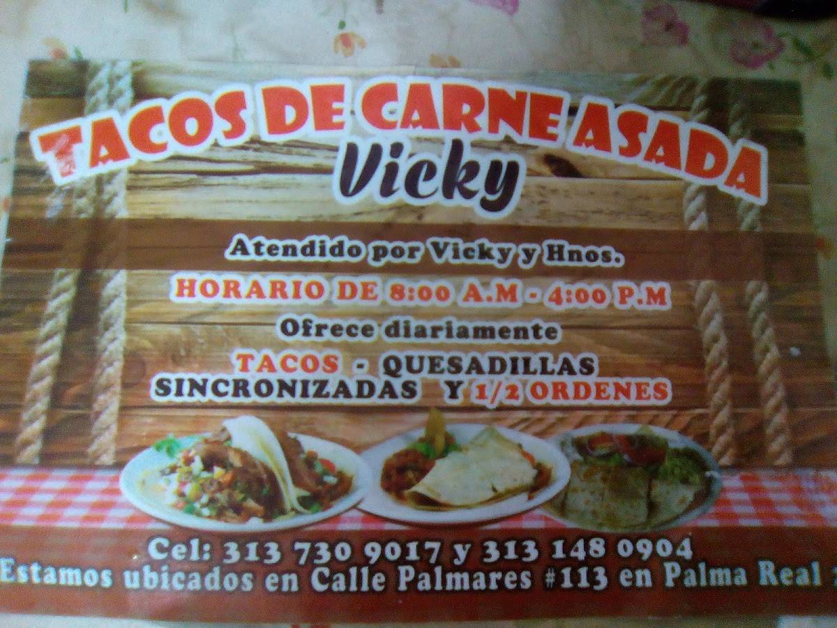 Menu at Tacos De Carne Asada Vicky restaurant, Tecomán