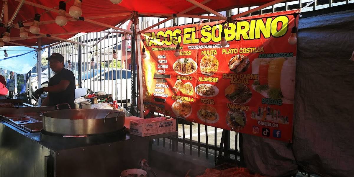 Menu at Tacos El Sobrino restaurant, Los Angeles