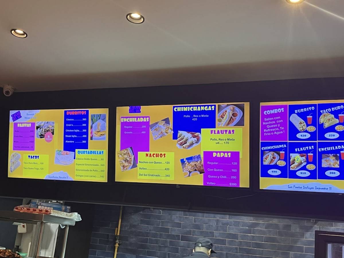 Carta del restaurante Tacos del Sol - Piantini, Santo Domingo