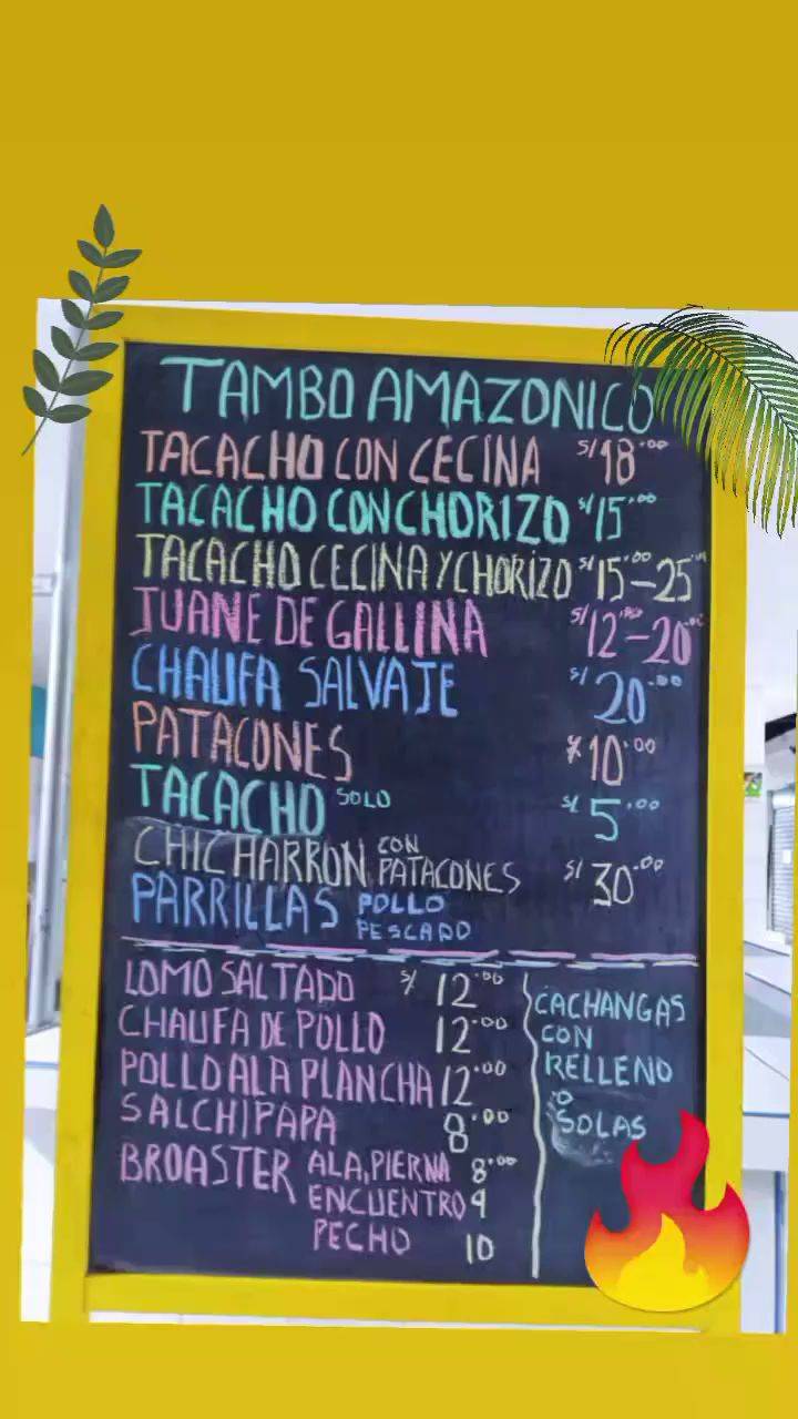Carta del restaurante Tambo Amazónico, Los Olivos, C. Victor Larco ...