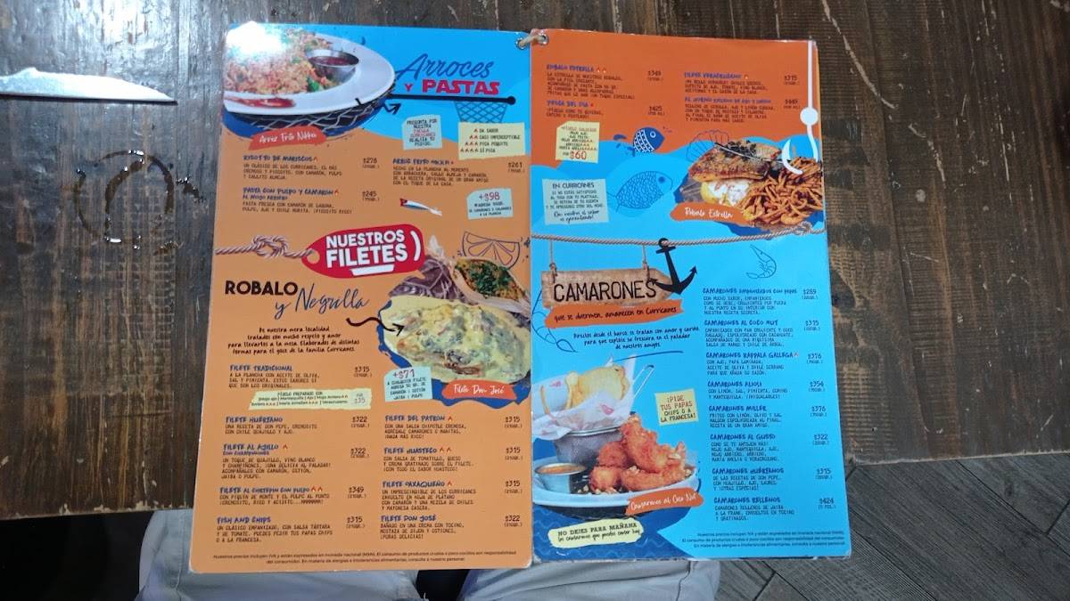 Carta del restaurante Los Curricanes Tampico, Sucursal Calle México ...