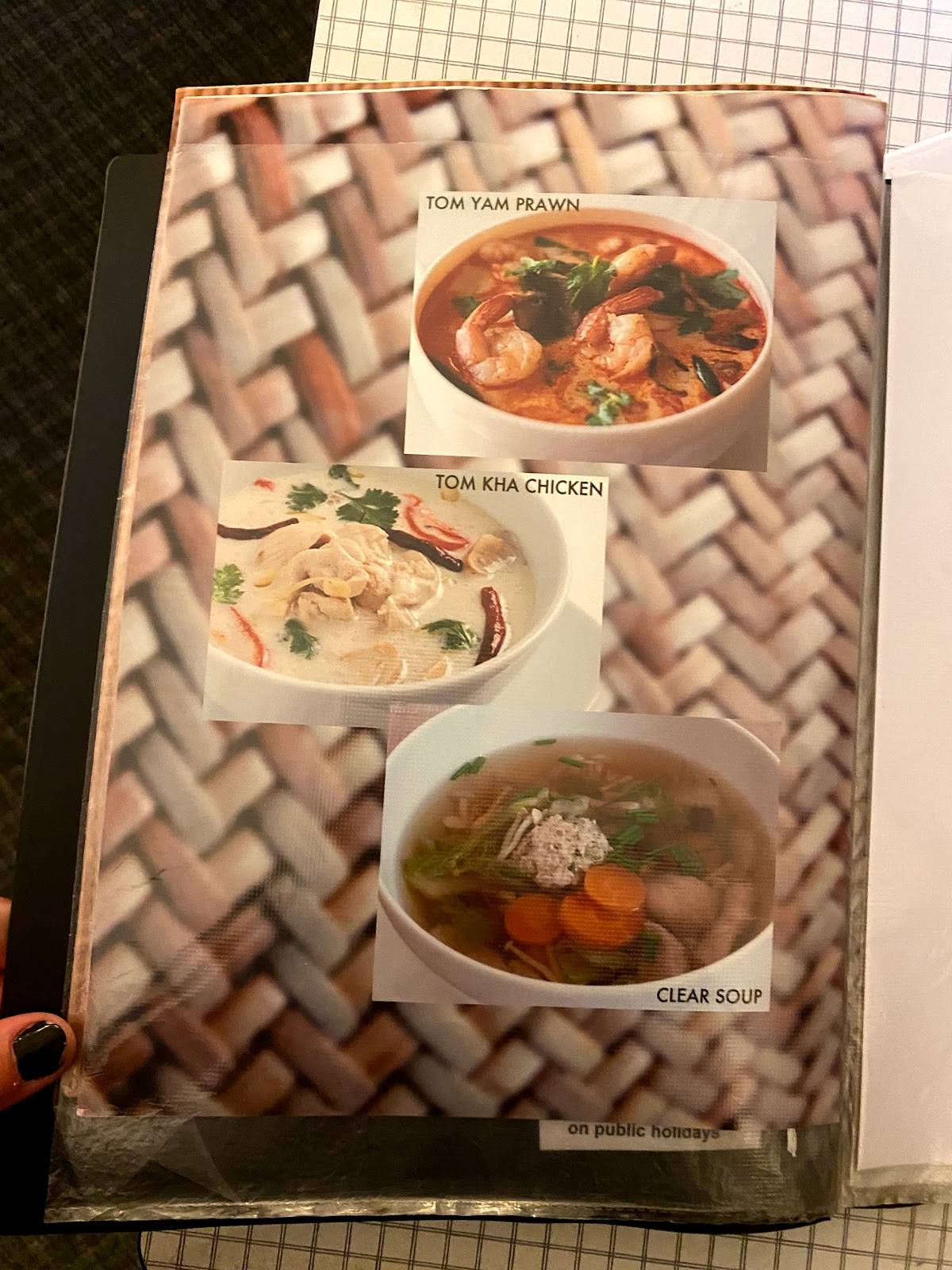 Menu at Tanti's Restaurant, Geraldton
