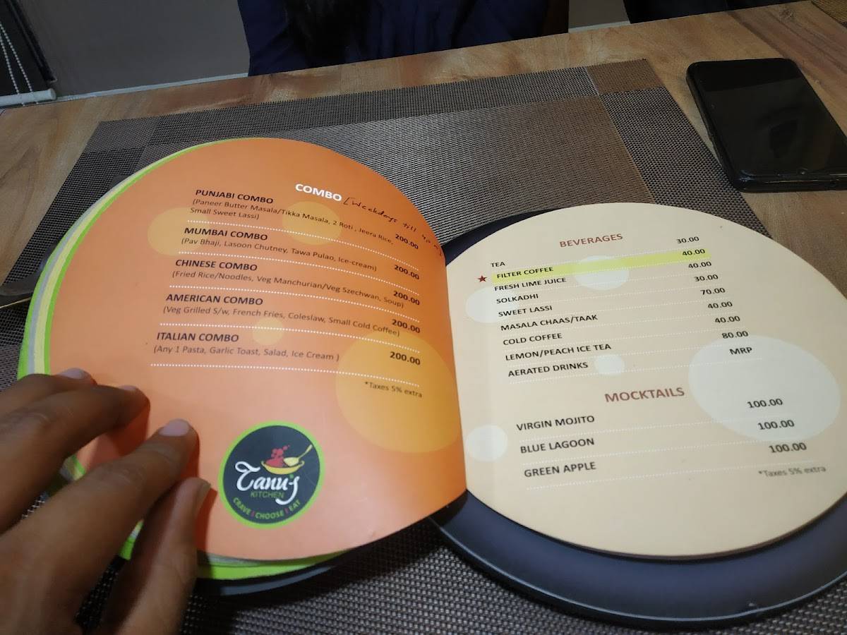 Menu at Tanu's Kitchen, Pune, 114/115