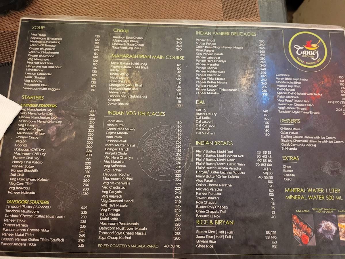 Menu at Tanu's Kitchen, Pune, 114/115