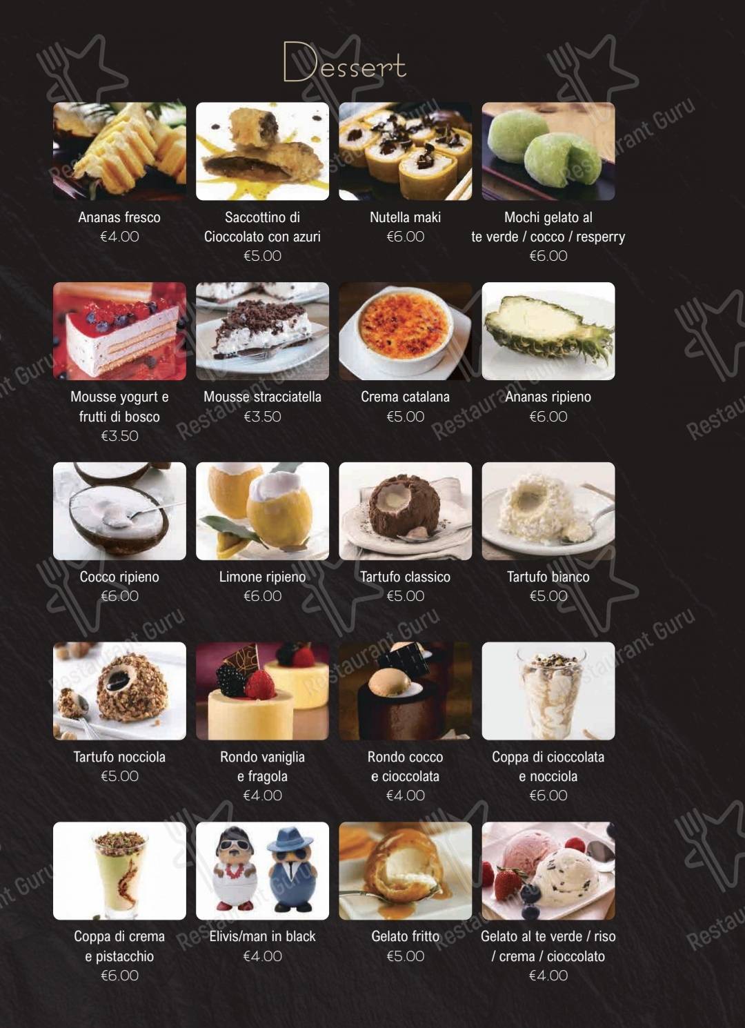 Menu at Tao - Dusit Thani restaurant, New Cairo City