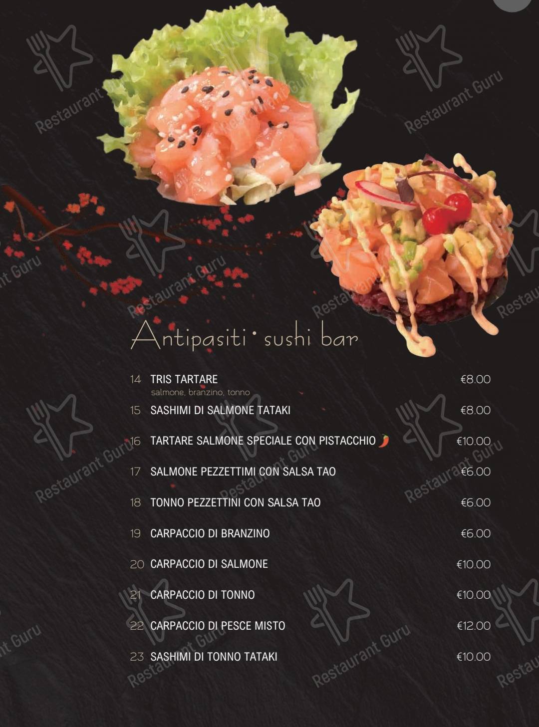 Menu at Tao - Dusit Thani restaurant, New Cairo City