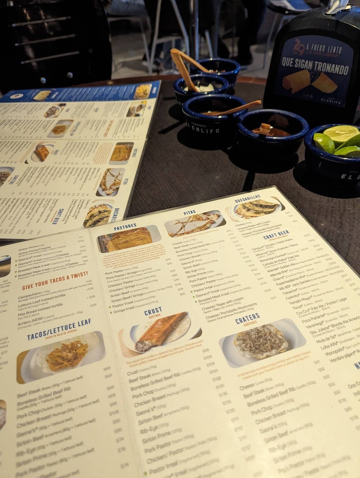 Carta del restaurante Taquería El Califa Condesa, Ciudad López Mateos ...