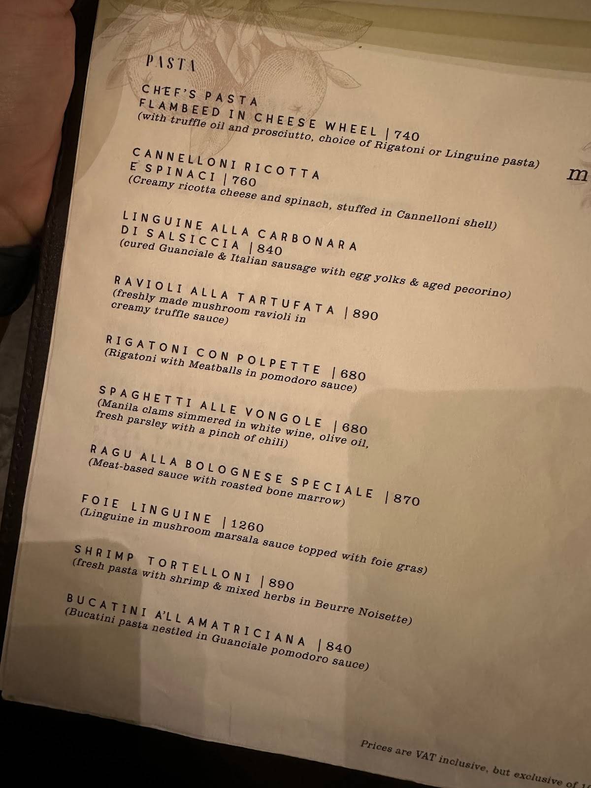 Menu at Tartufo Ristorante - BGC pizzeria, Taguig