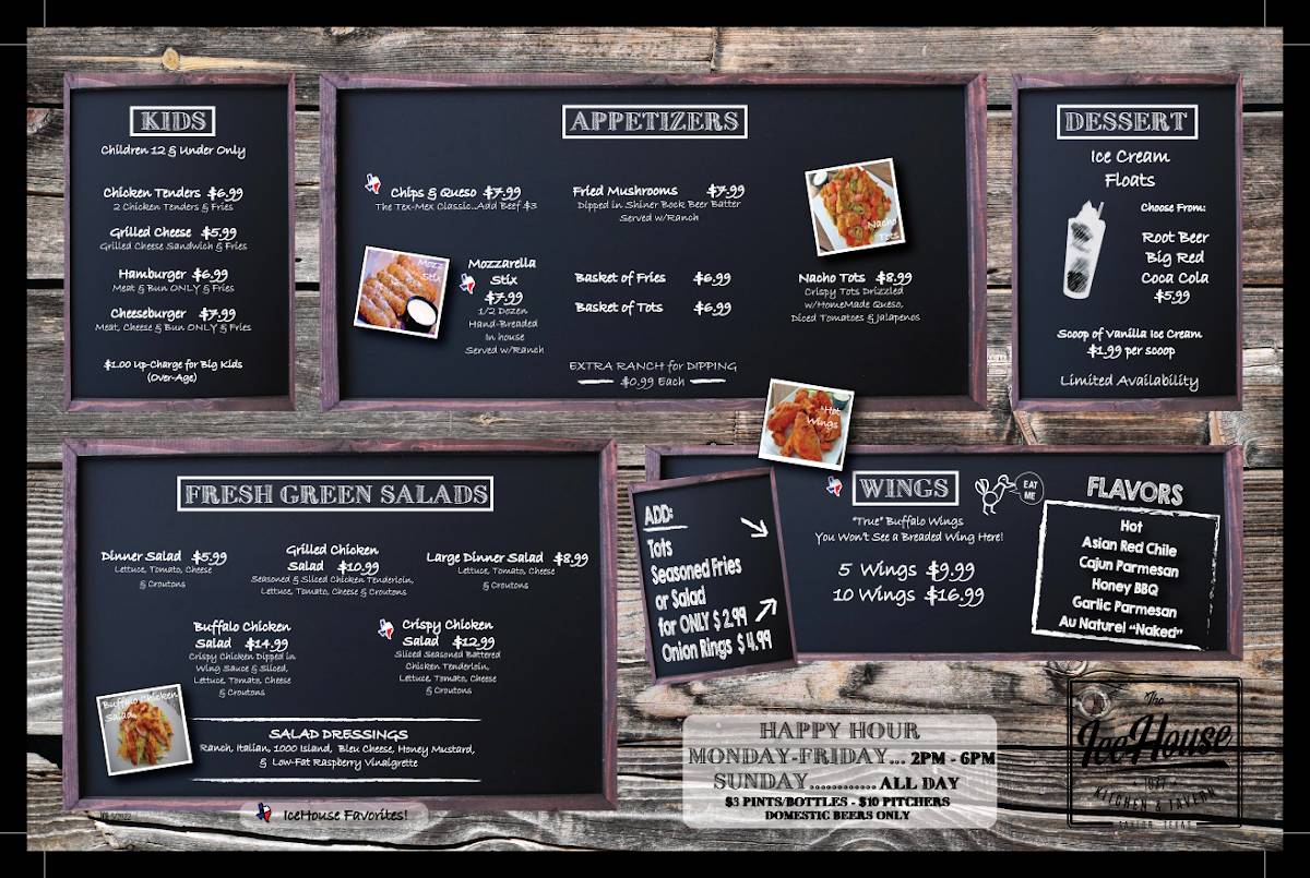 Menu at Randy's Ice House pub & bar, Taylor