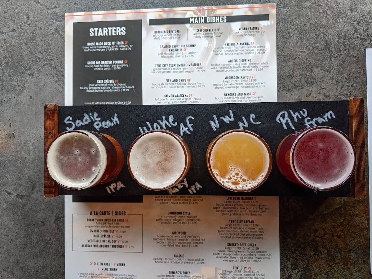 Menu at Tent City Taphouse pub & bar, Anchorage