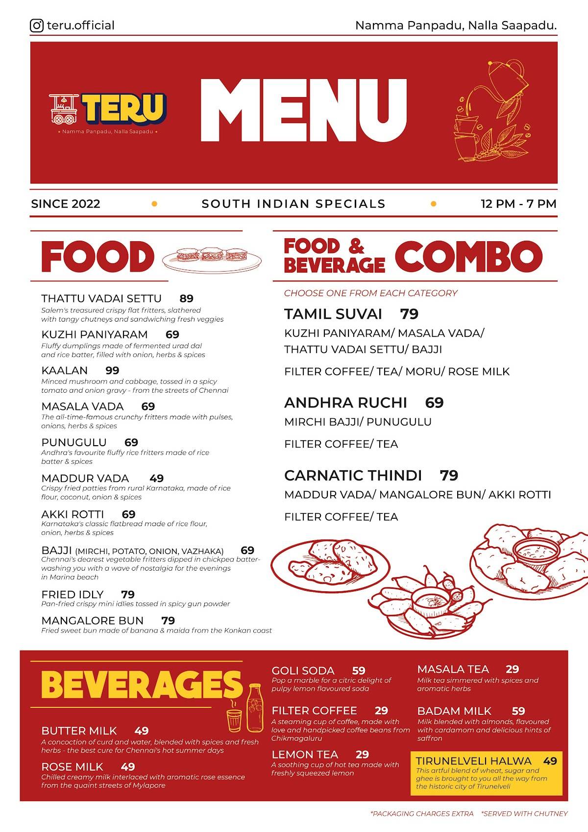 Menu at Teru, Chennai, 5
