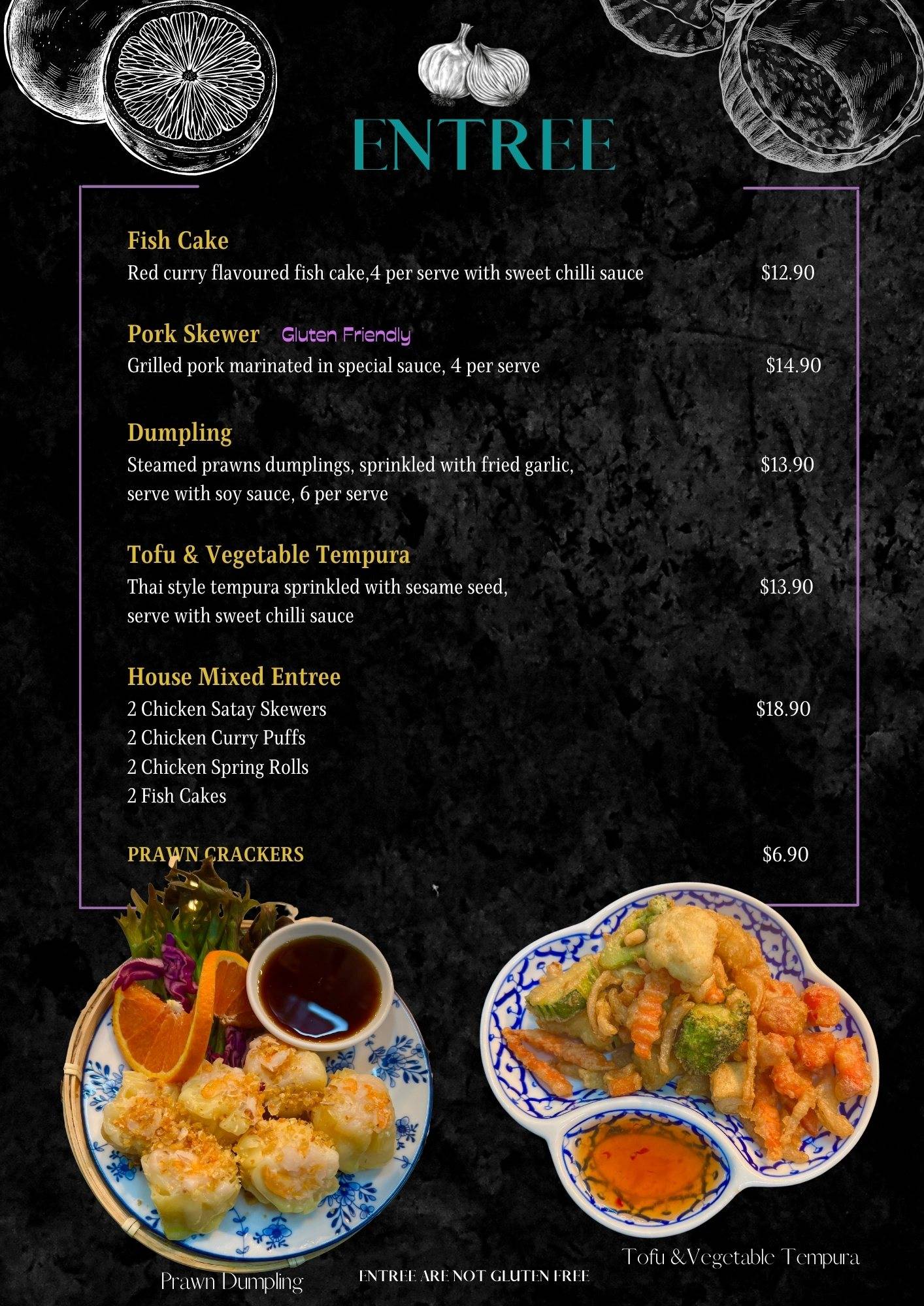 Menu at Thai Beach House restaurant, Dromana