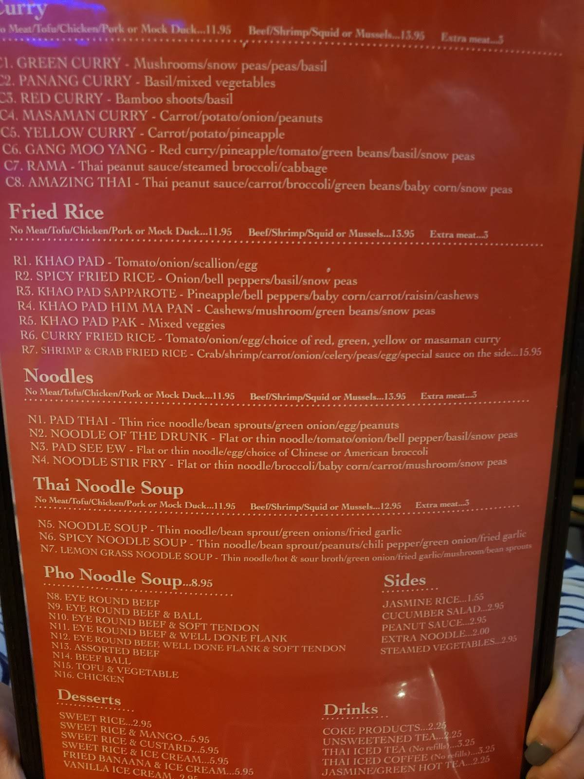 Menu at Thai Top Ten restaurant, Glen Allen, Brook Rd