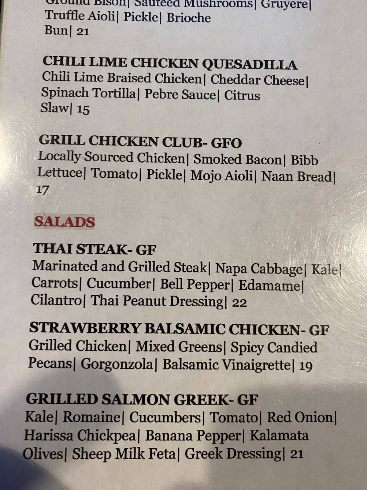 Menu at The 1762 pub & bar, Hummelstown