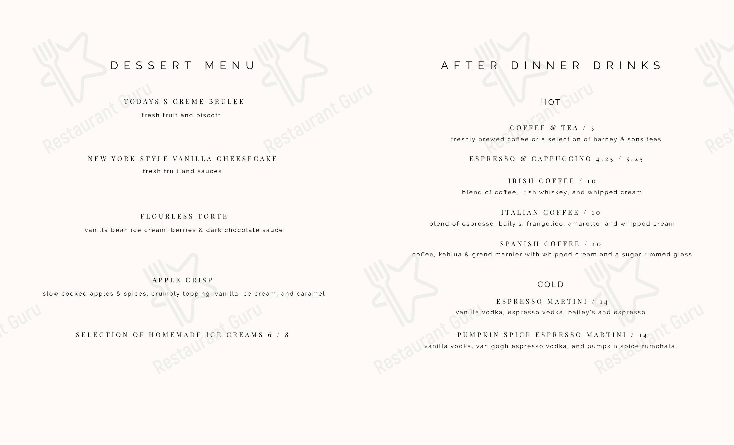 Menu at The Barn, Aurora, 700 S Bissell Rd