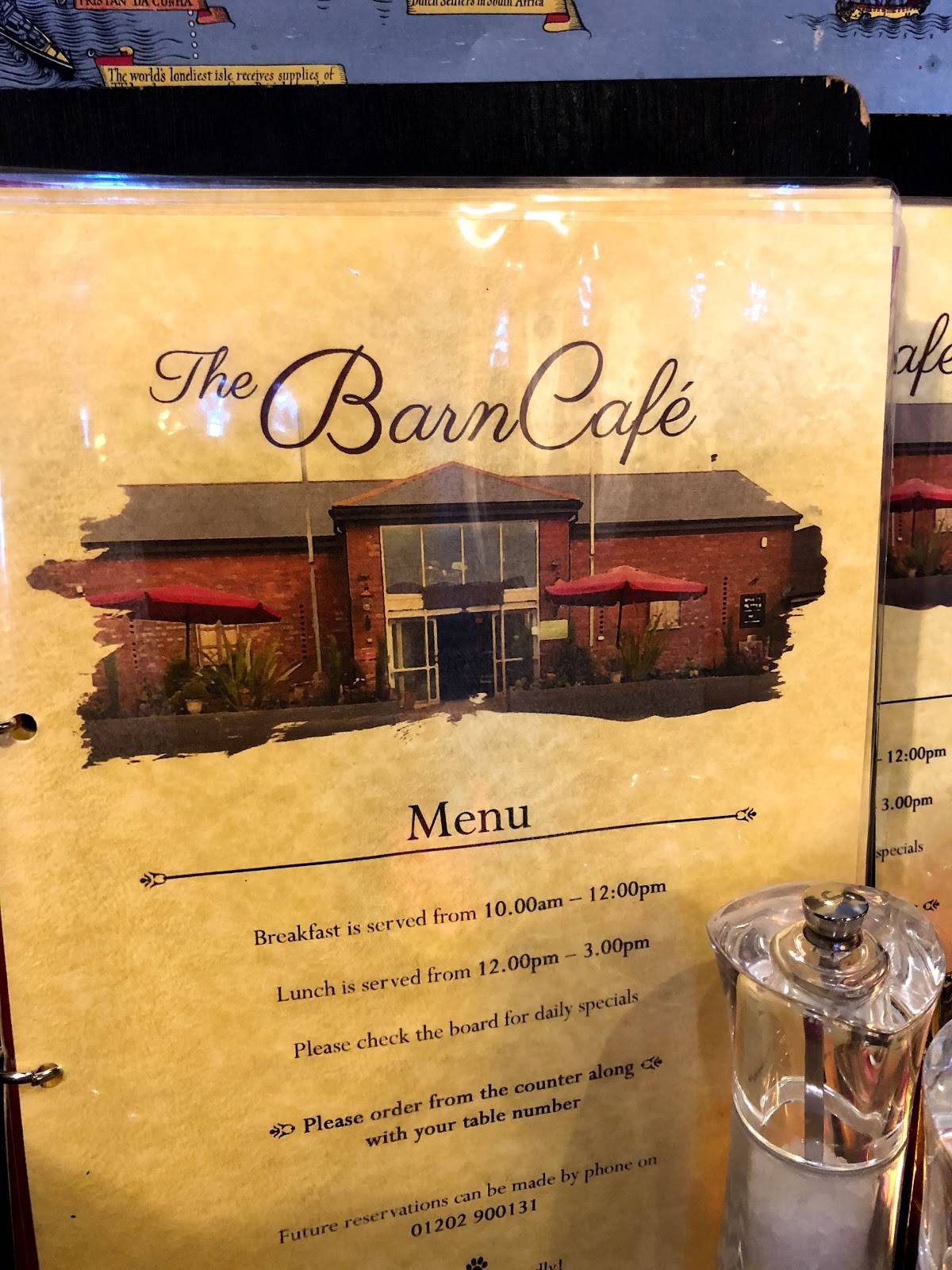 Menu at The Barn Cafe Dorset, Lytchett Minster
