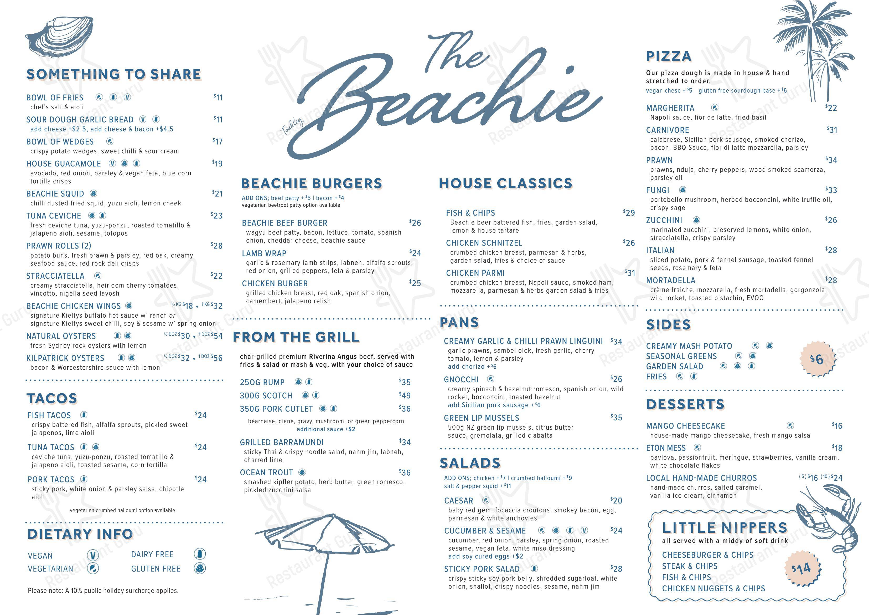 Menu at The Beachcomber Hotel & Resort, Ascend Hotel Collection ...