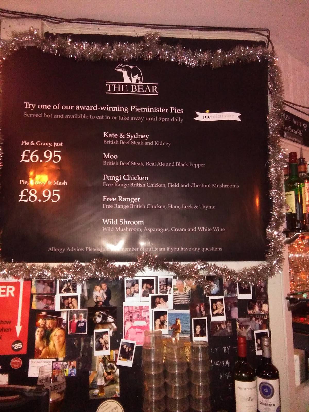 Menu at The Bear pub & bar, Horsham