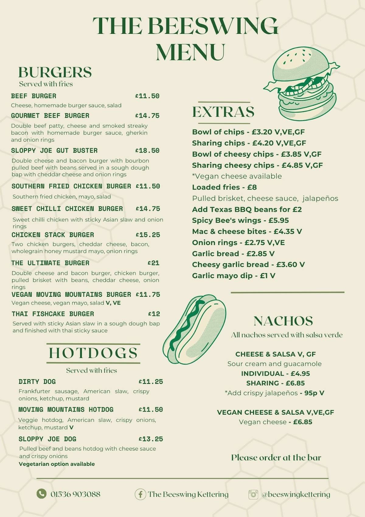 Menu at The Beeswing pub & bar, Kettering