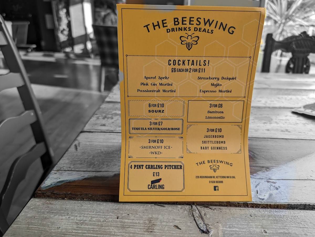 Menu at The Beeswing pub & bar, Kettering