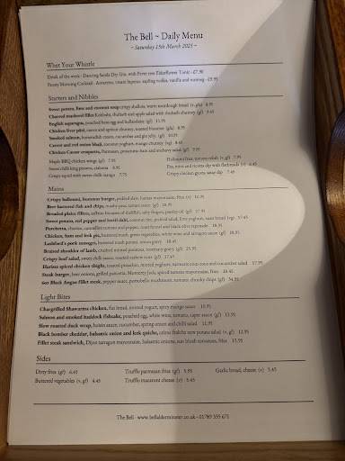Menu at The Bell fast food, Stratford-upon-Avon, Shipston Rd