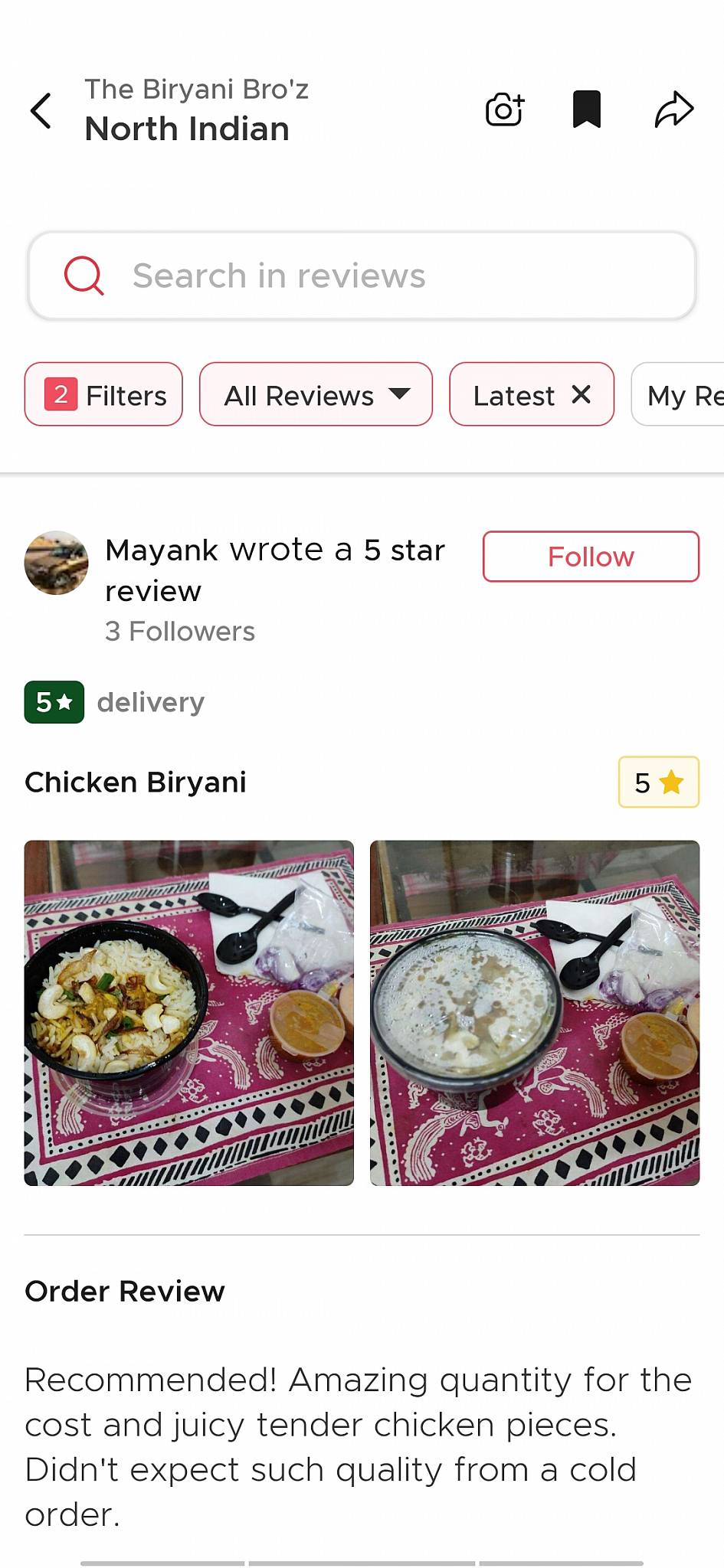 Menu at The Biryani Broz, Jodhpur