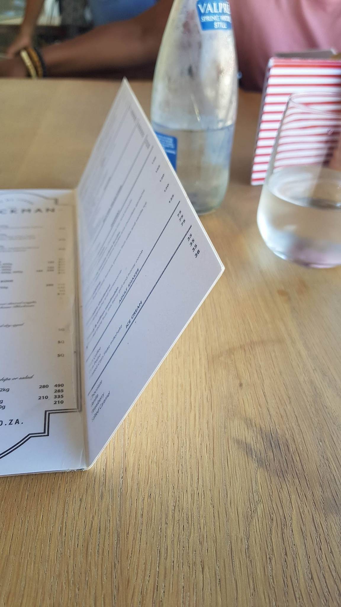 Menu at The Blockman restaurant, Randburg