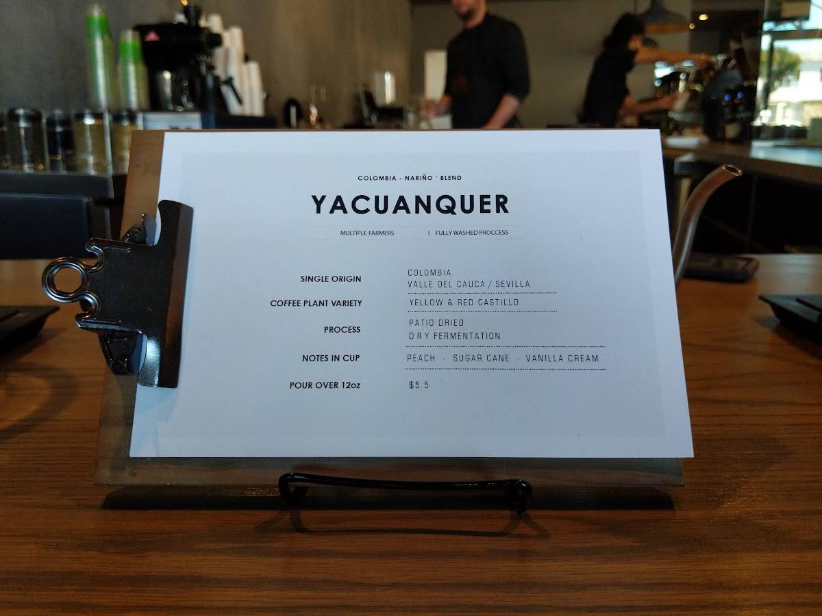 Menu at The Boy & The Bear - Coffee Roastery cafe, Los Angeles ...