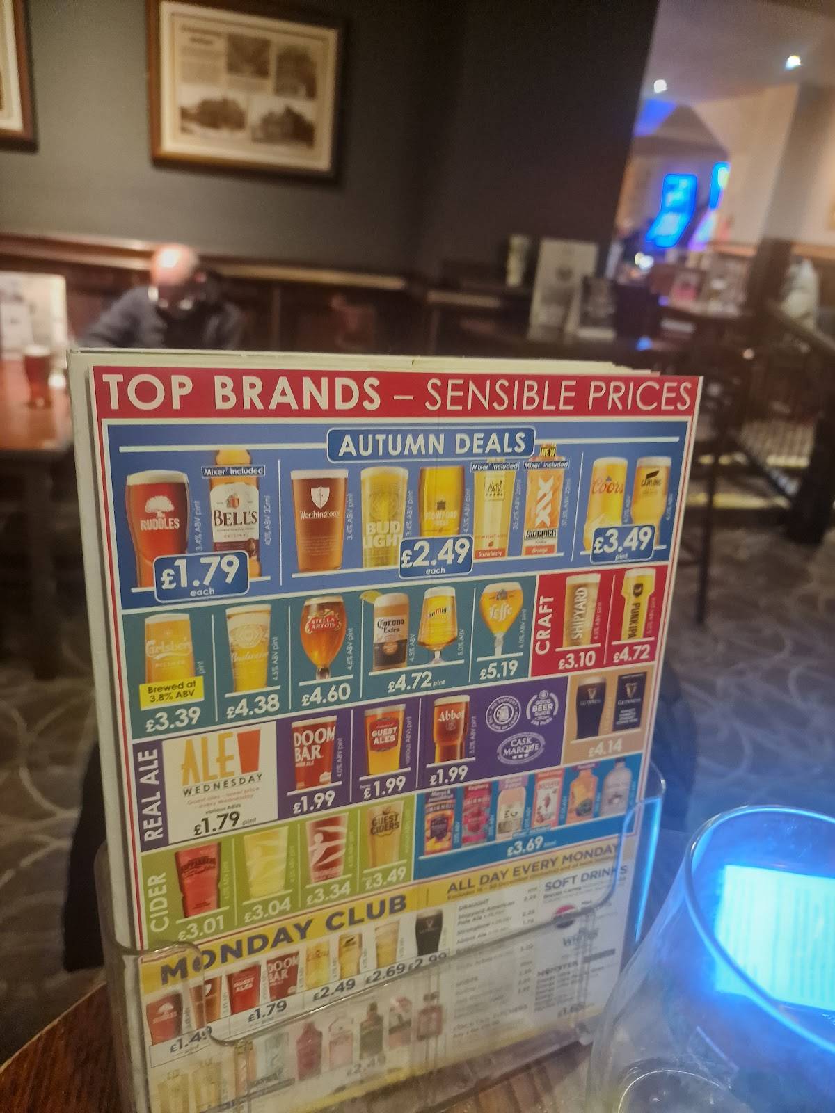 Menu at The Bridge House - JD Wetherspoon pub & bar, Belfast