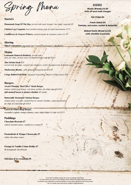 Menu at Broad Leys - Aylesbury pub & bar, Aylesbury
