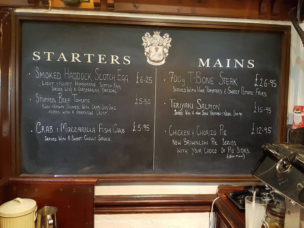 Menu at The Brownlow Inn pub & bar, Congleton, Brownlow Heath Ln