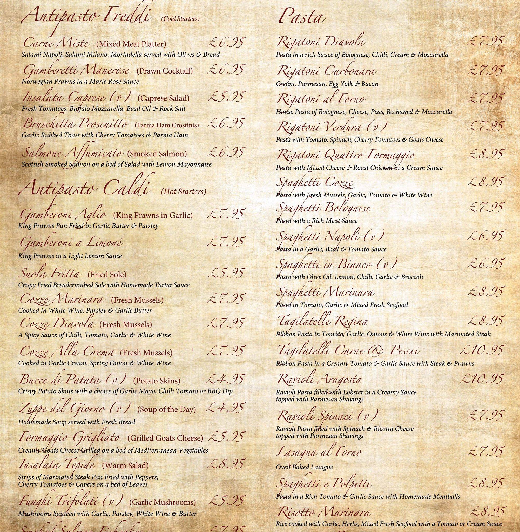 Menu at The Cavalier restaurant, Sunderland, Silksworth Ln