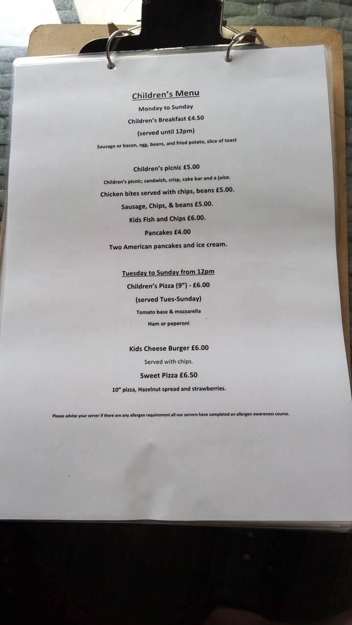 Carta del café The Cleethorpes Discovery Centre, Cleethorpes