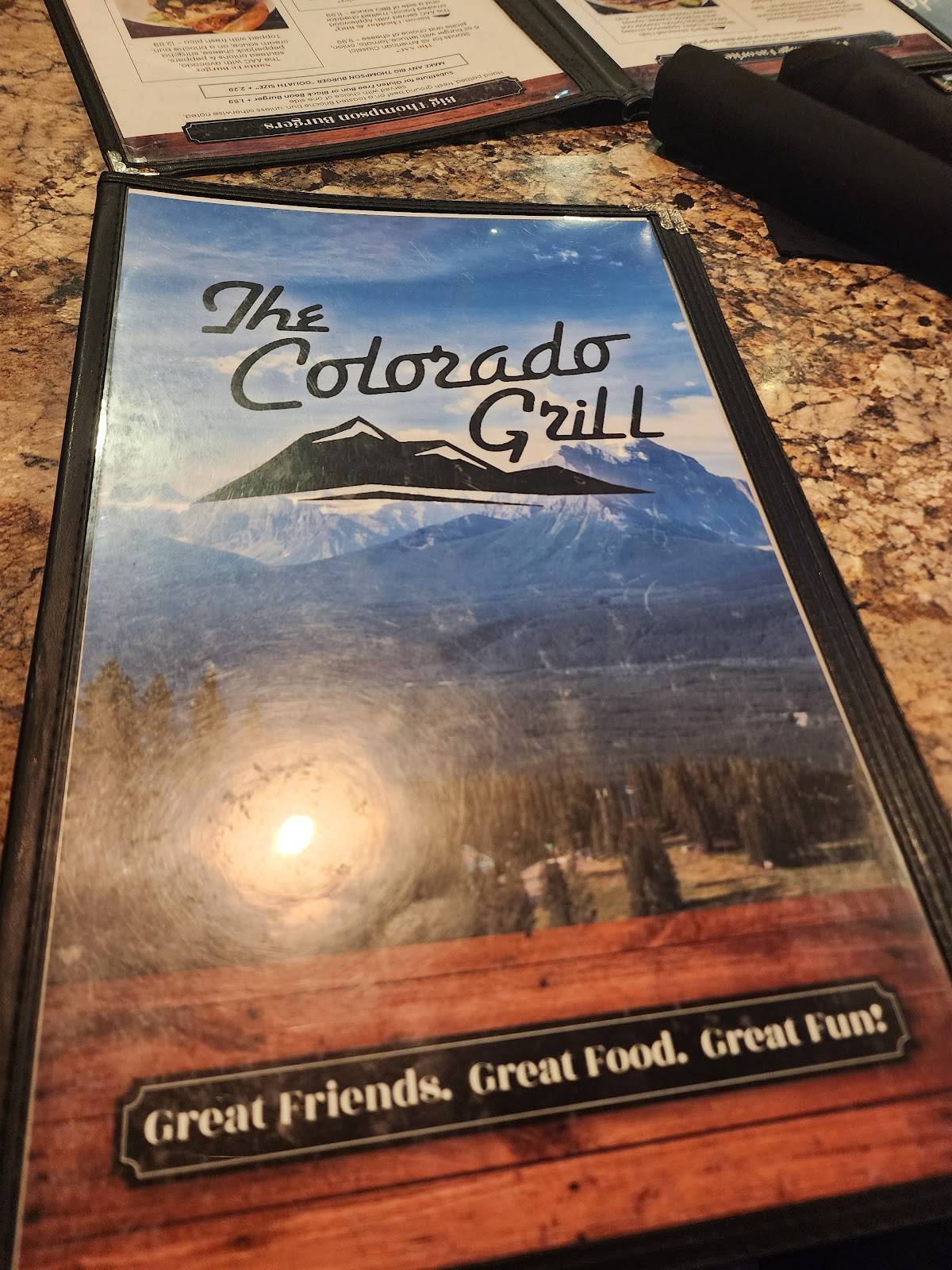 Menu at The Colorado Grill restaurant, Boone