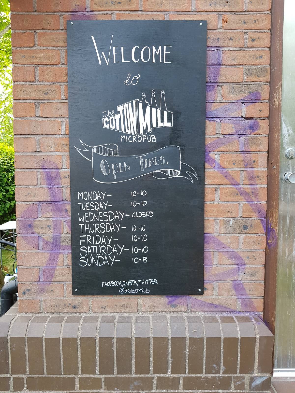 Menu at The Cotton Mill Micro Pub, Swanley