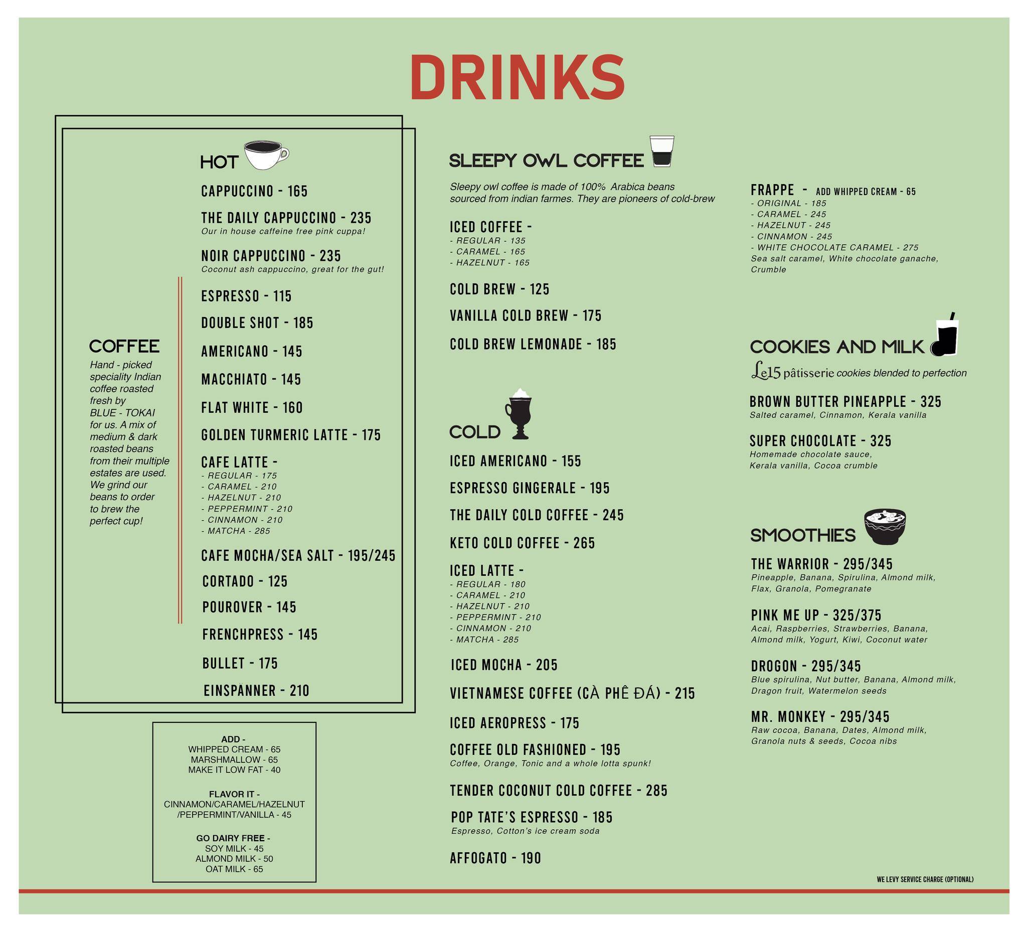 Menu at The Daily Cafe, Kolkata