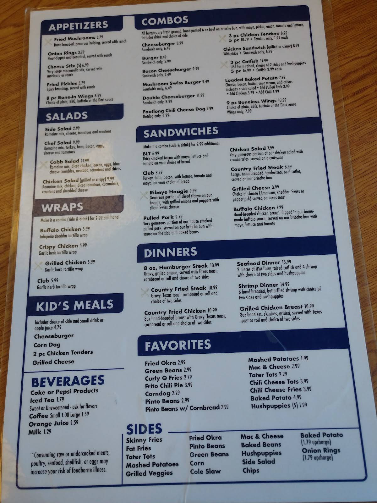 Menu at The Dari restaurant, Greenwood