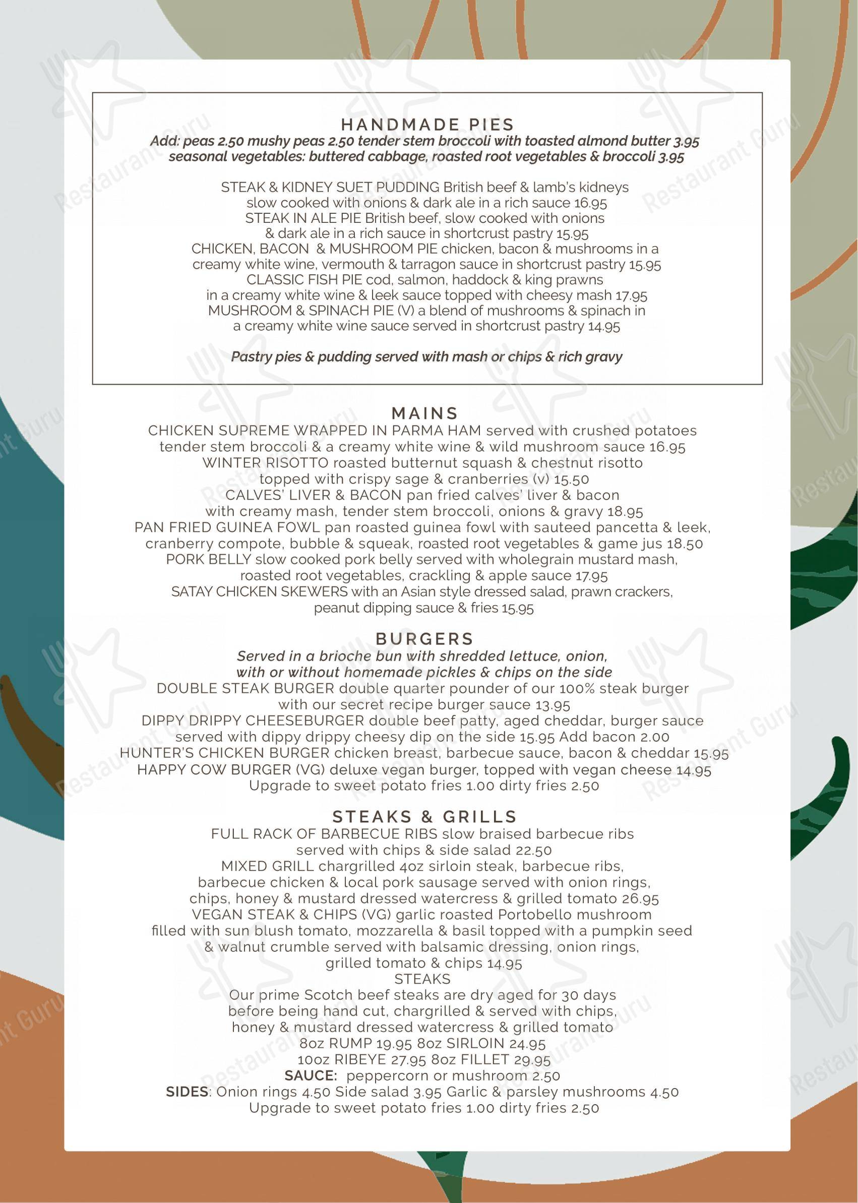 Menu at The Duke of York pub & bar, Billericay