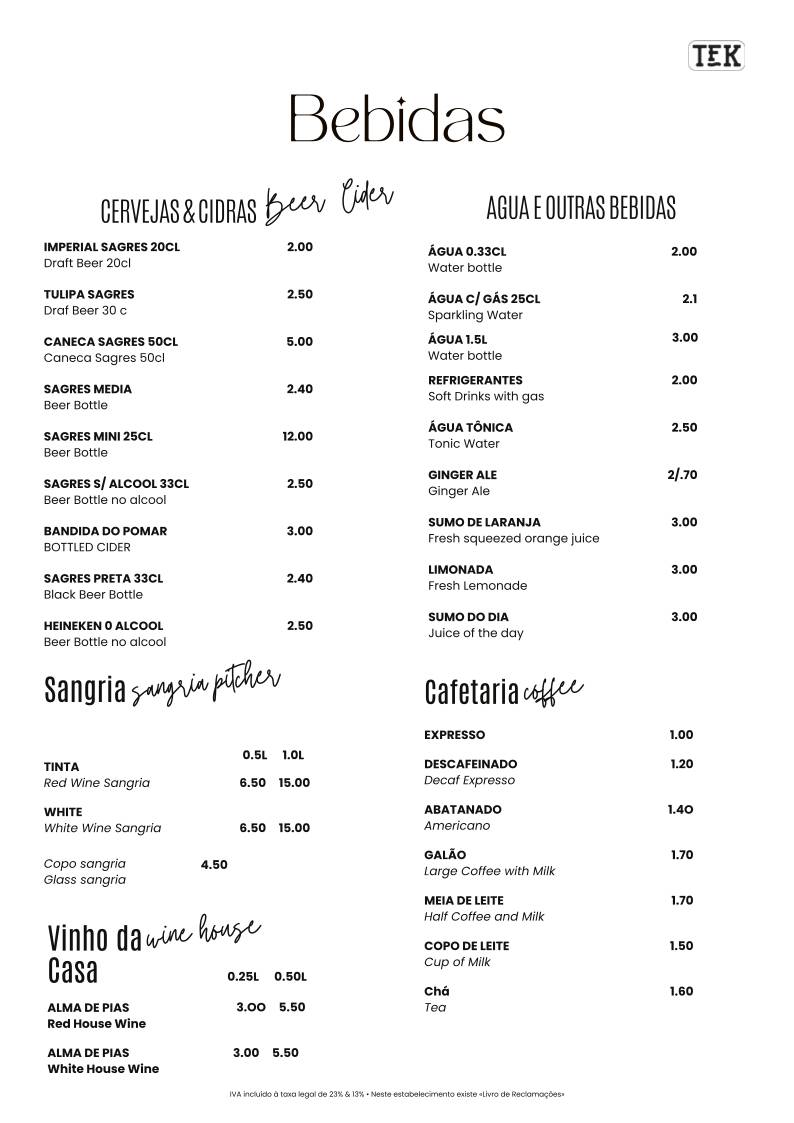 Menu at The Fam Kitchen restaurant, Lisbon