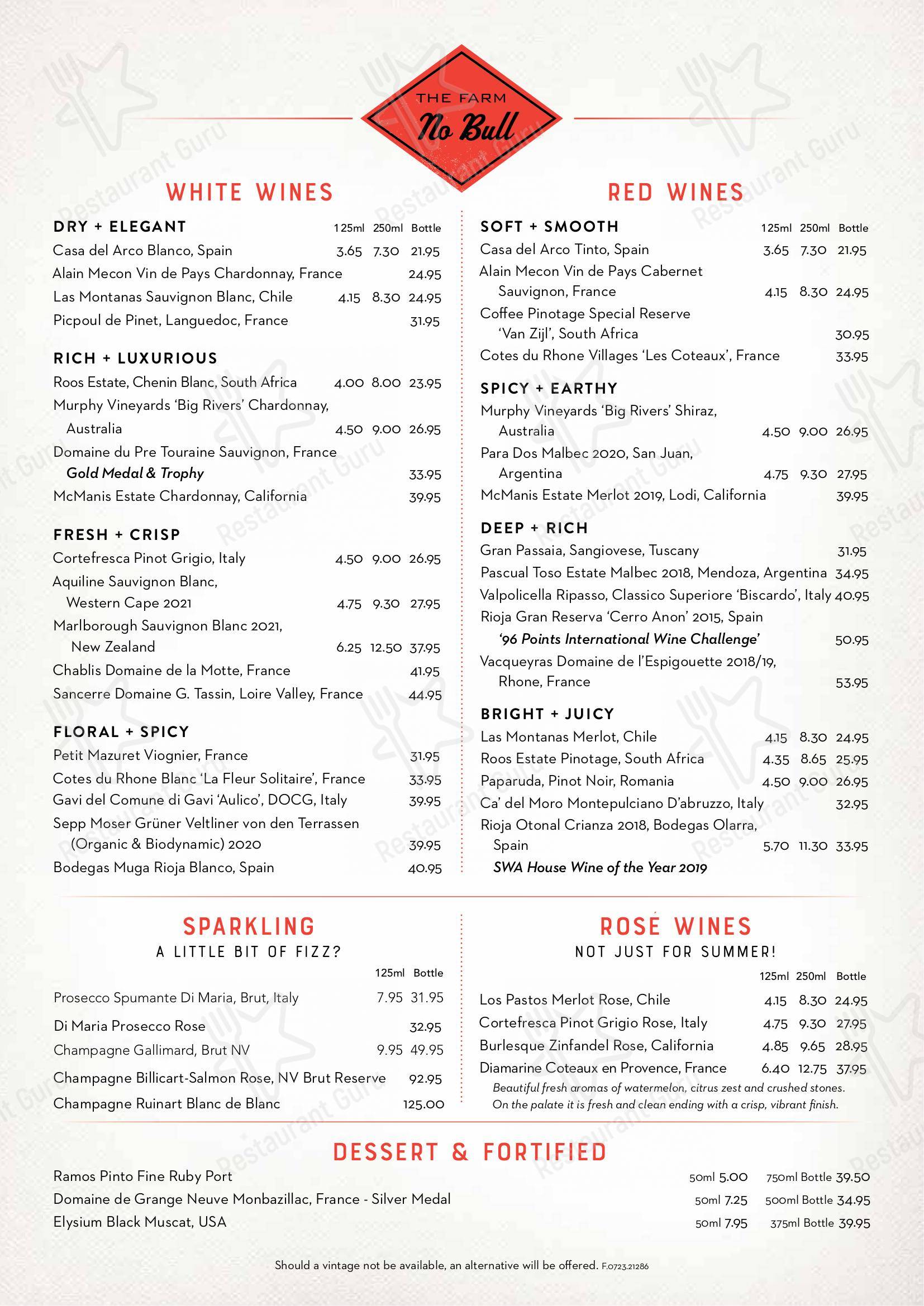 Menu at The Farm Inn pub & bar, Solihull